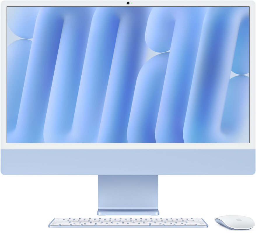 Apple iMac 24 Retina 4K (M4 10-Core CPU, GPU 10-Core, 24 ГБ, 512 ГБ) (MD2T4, Z1EP001G2) Синий