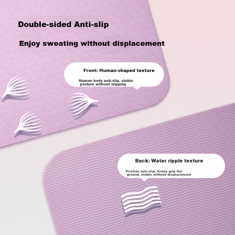 JDjingzao Elementary School Nap Mat Yoga Mat TPE Yoga Mat Foldable Portable Fitness Multi-functional Anti-slip Shock Absorbing Mat Purple