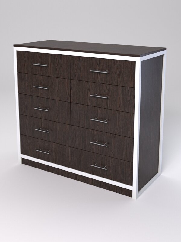 Тумба для офисной техники №8А "стронг" в стиле лофт, Дуб Венге + металлический каркас Белый