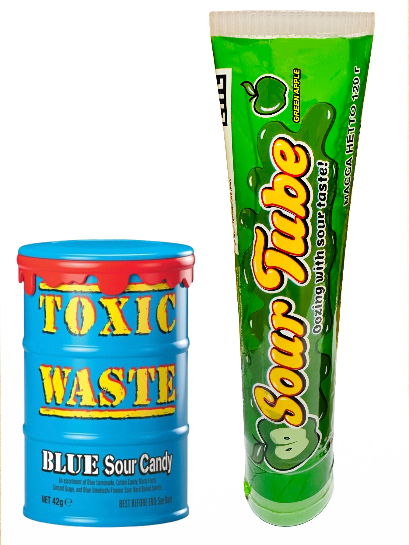 Самые кислые конфеты в мире леденцы toxic waste и жидкая карамель набор Cry an eye