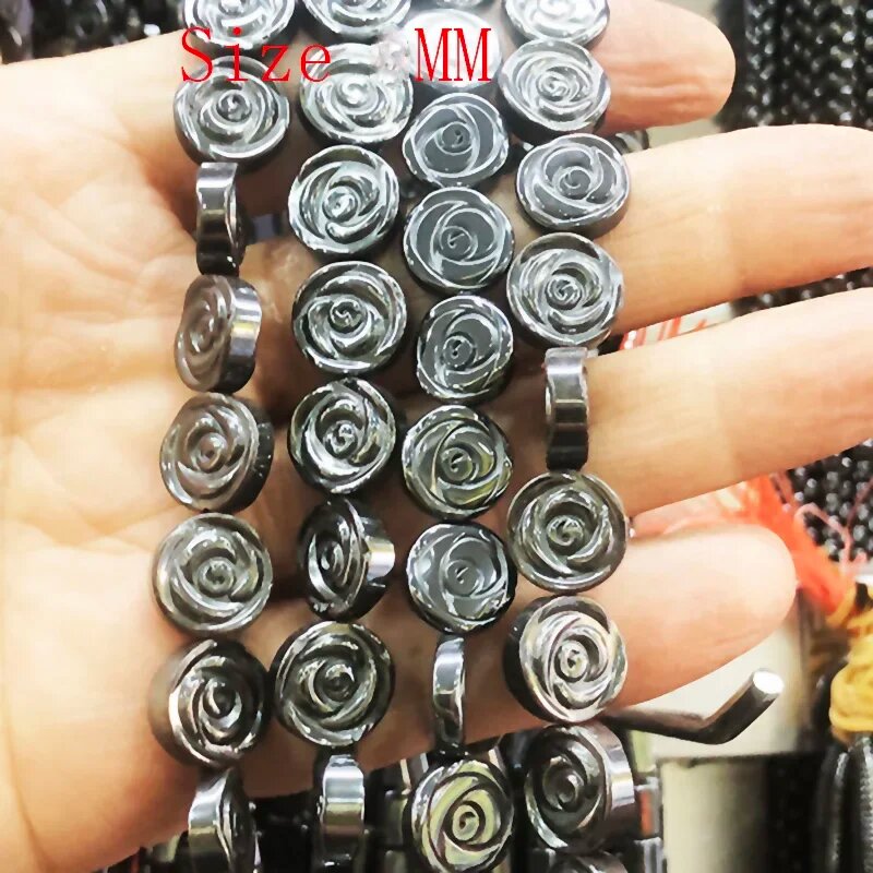 Бусины черные гематит 6/8/10/12 мм 12mm 33pcs