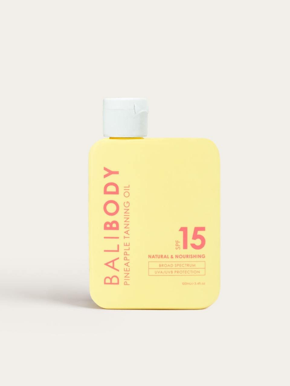 Масло для усиления загара с ананасом, BaliBody Pineapple Tanning Oil SPF15 100 мл.