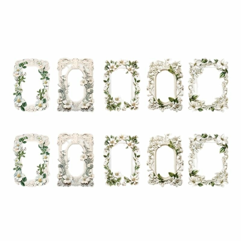 1 комплект из 10 листов, тисненая ретро-полая фоторамка специальной формы, счет от руки, открытка-коллаж-Secret Realm of Flowers