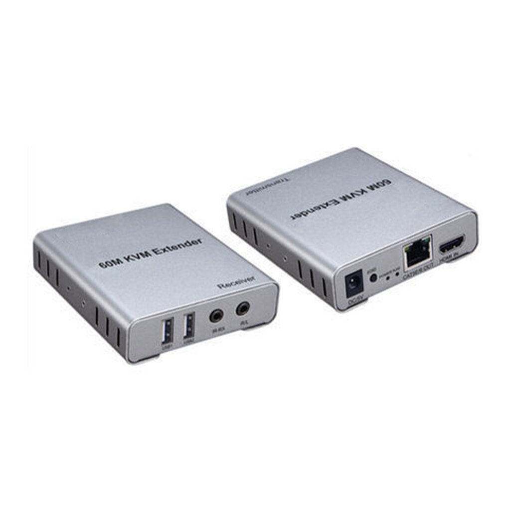 Удлинитель кабеля HD KVM длиной 60 м, HD-передатчик, вилка европейского стандарта