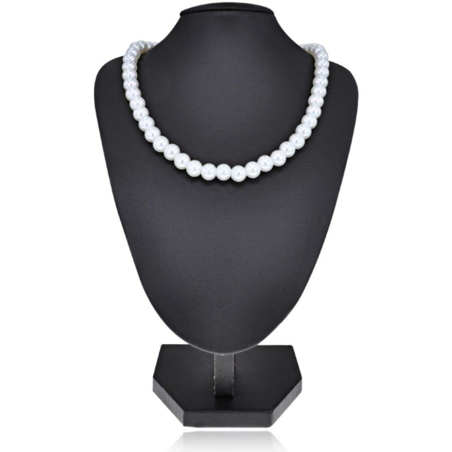 Бусы пластиковые под "жемчуг" на застежке (бусины 7-8 мм, длина 40-45 см.), 1 шт.