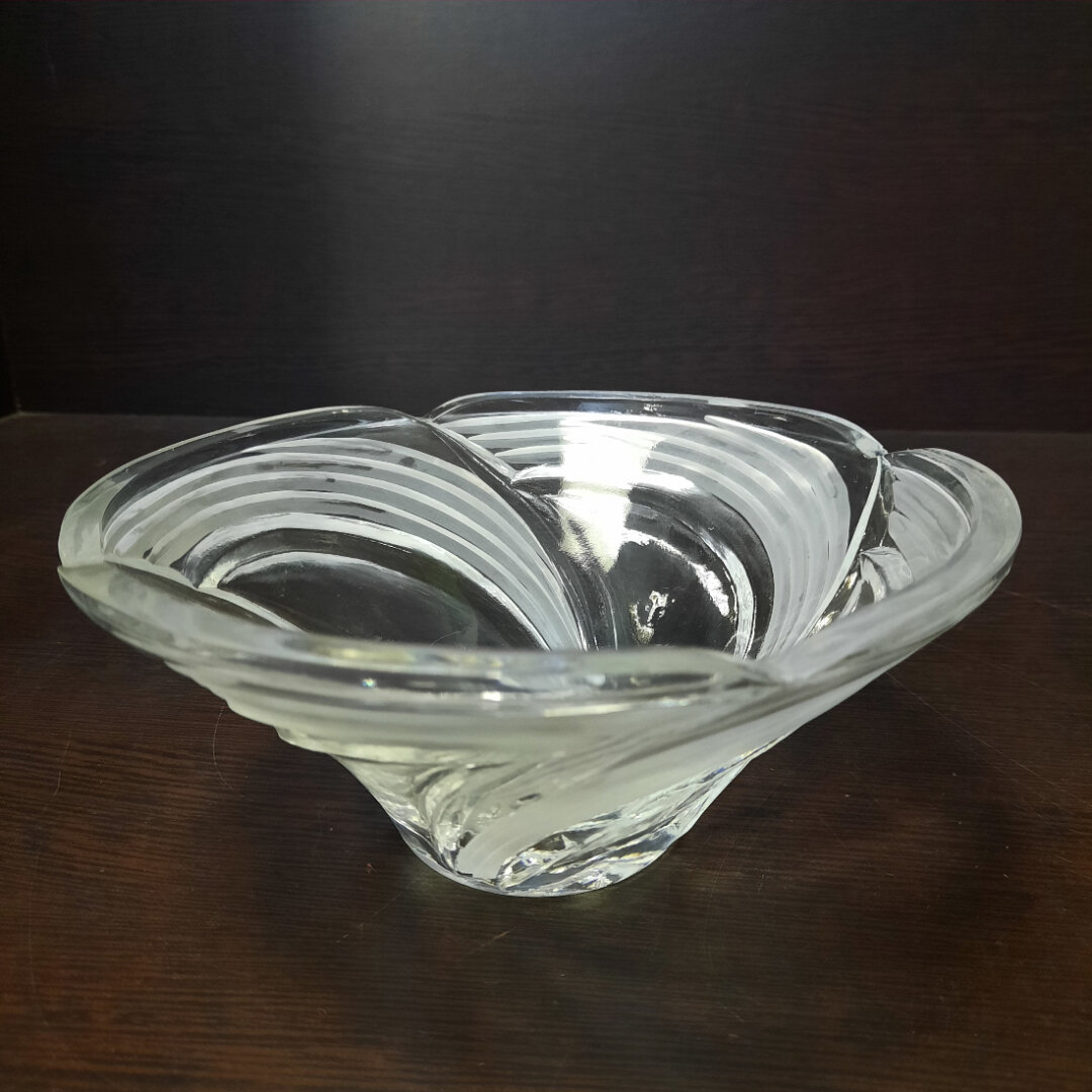 Салатник, стекло, h=8 см, d=17.5 см, винтаж, СССР