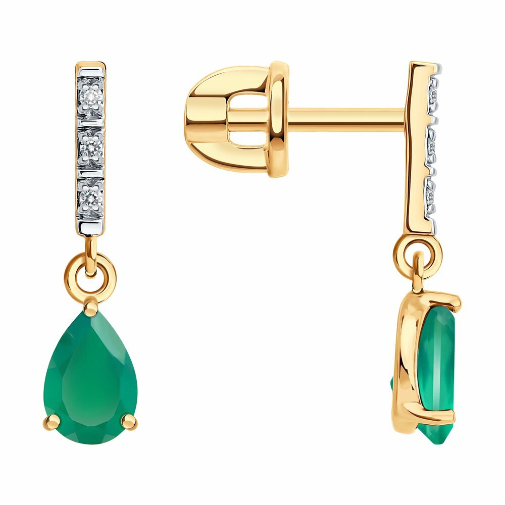 Серьги, красное золото, 585 проба