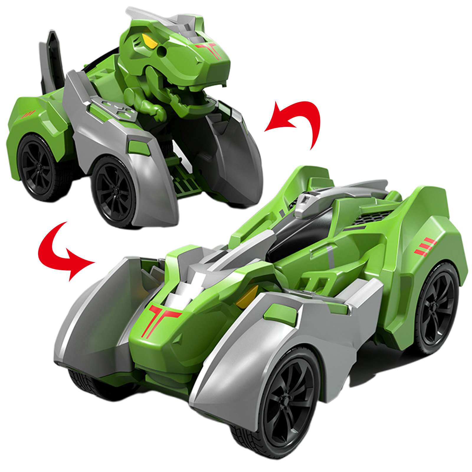 Столкновение Деформация динозавра Игрушечный Автомобиль Деформация Столкновения Инерционный Автомобиль-Зеленый-Tyrannosaurus Rex