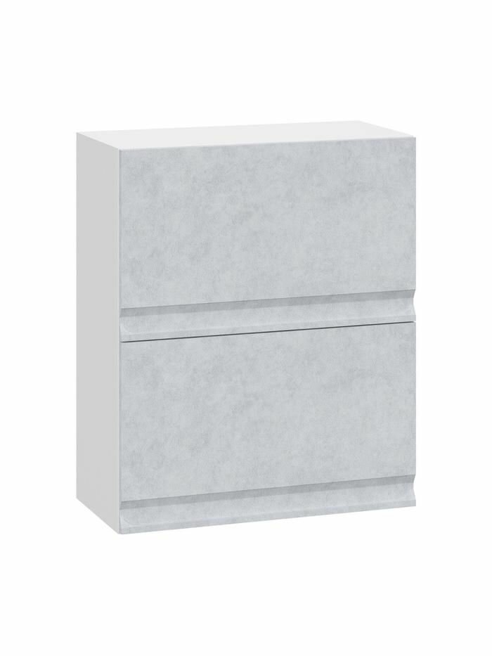 Кухонный модуль навесной, барный шкаф Велюр, 60х29.6х72 см, Белый / Бетон снежный