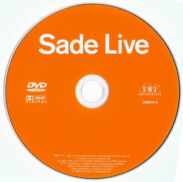Диск Sade - Live (1 DVD) — фото 1