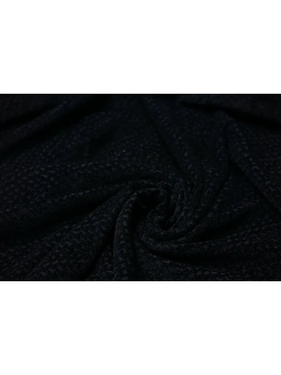 Ткань Трикотаж махровый черный жаккардовый DI