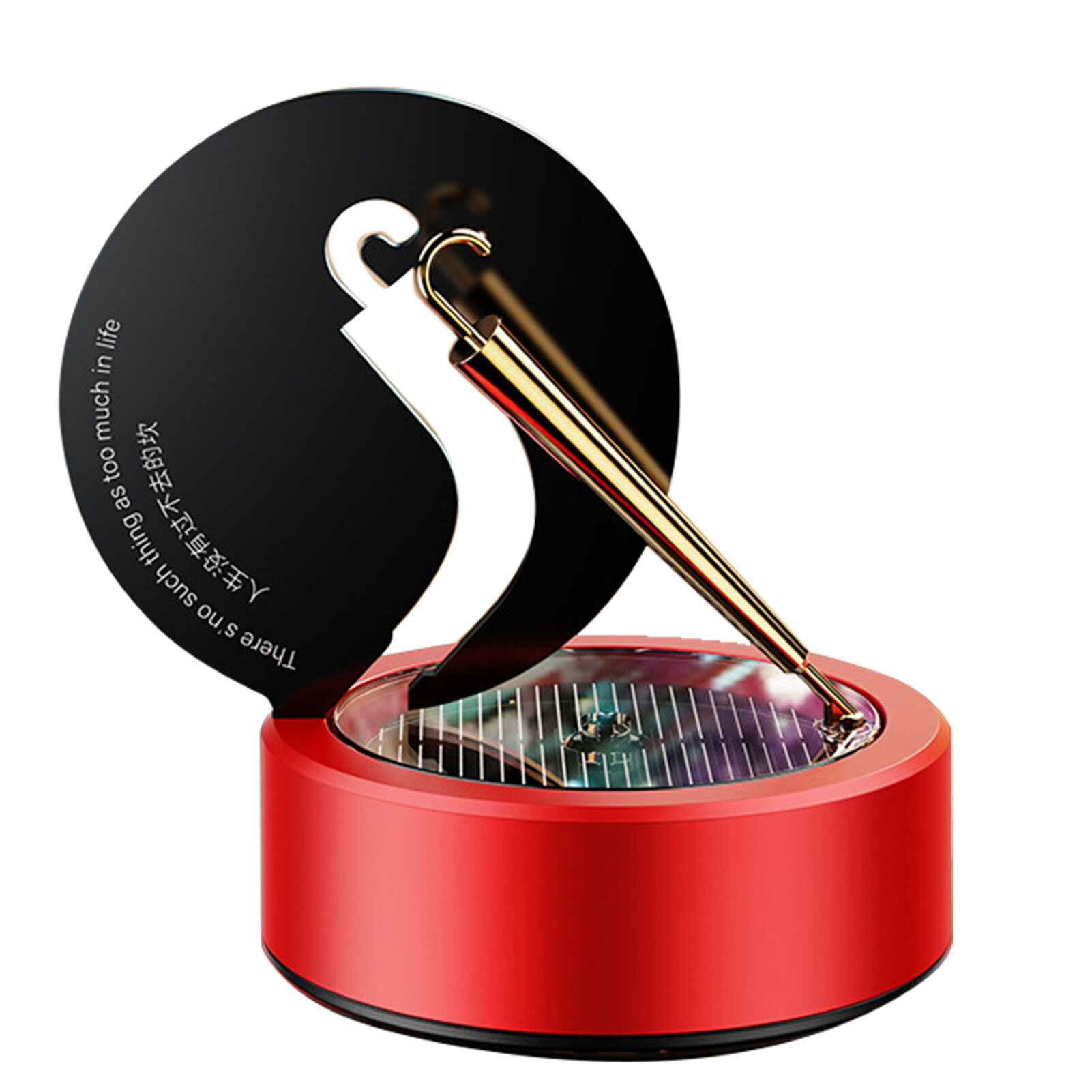 Автомобильный аромадиффузор на солнечной батарее, вращающийся, малый, для декора, украшения, подарков, красный (аромат "Океан"), 1 ароматическая таблетка и 1 флакон эфирного масла