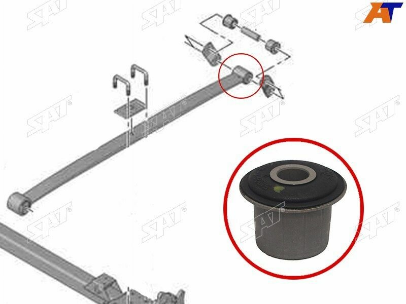 . SAT Сайлентблок рессоры задний Citroen Jumper/Fiat Ducato/ Peugeot Boxer 2006-