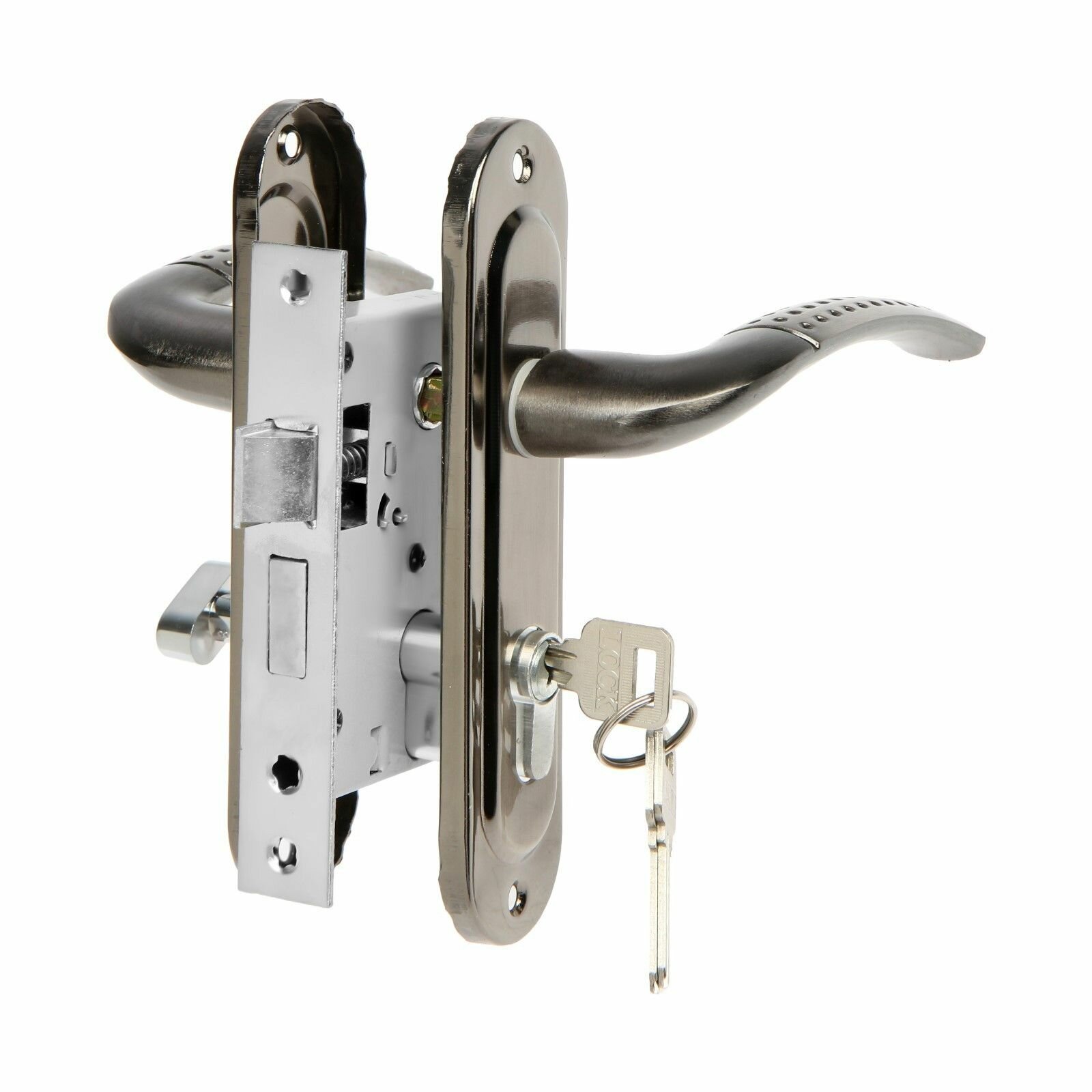 Замок для двери врезной LOCKLAND, с ручкой, 3 ключа