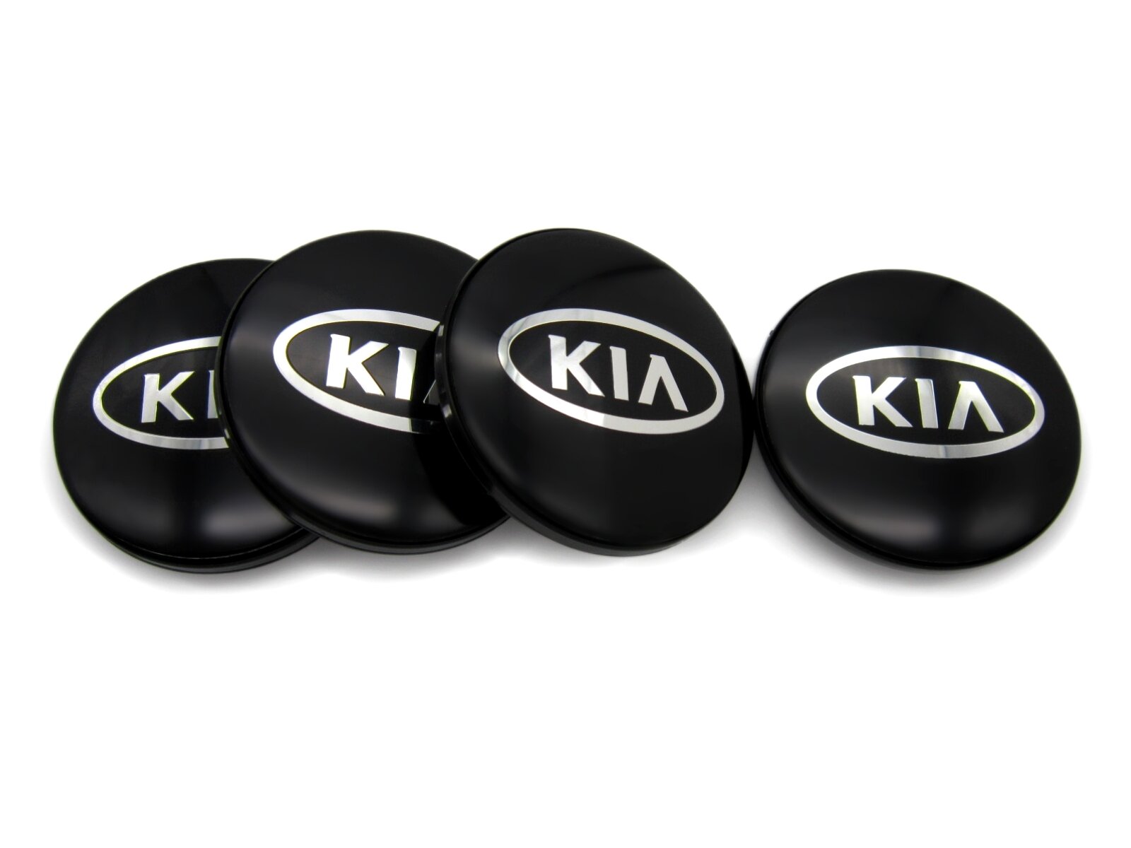 Колпачки, заглушки на литые диски КиК Киа черный 62/55/10, комплект 4 шт.
