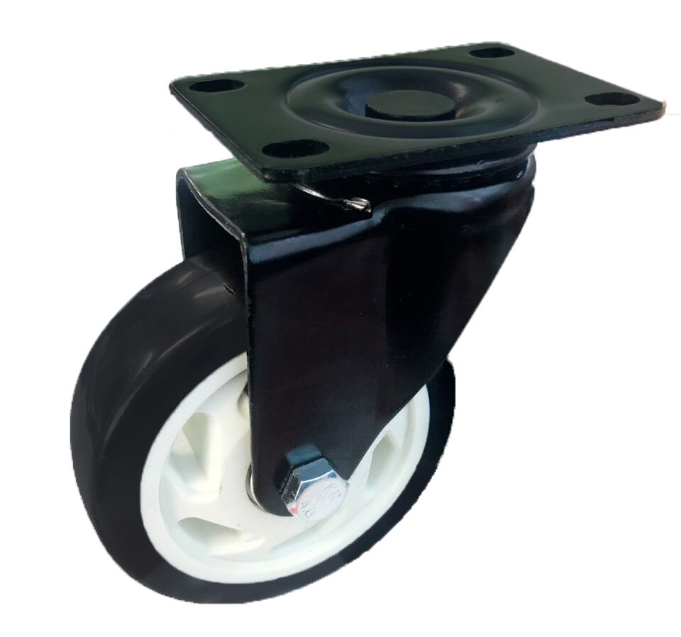 Колесо поворотное MK-3302-PUR-125-BK (г/п 150кг, Ф 125мм), крепление платформа