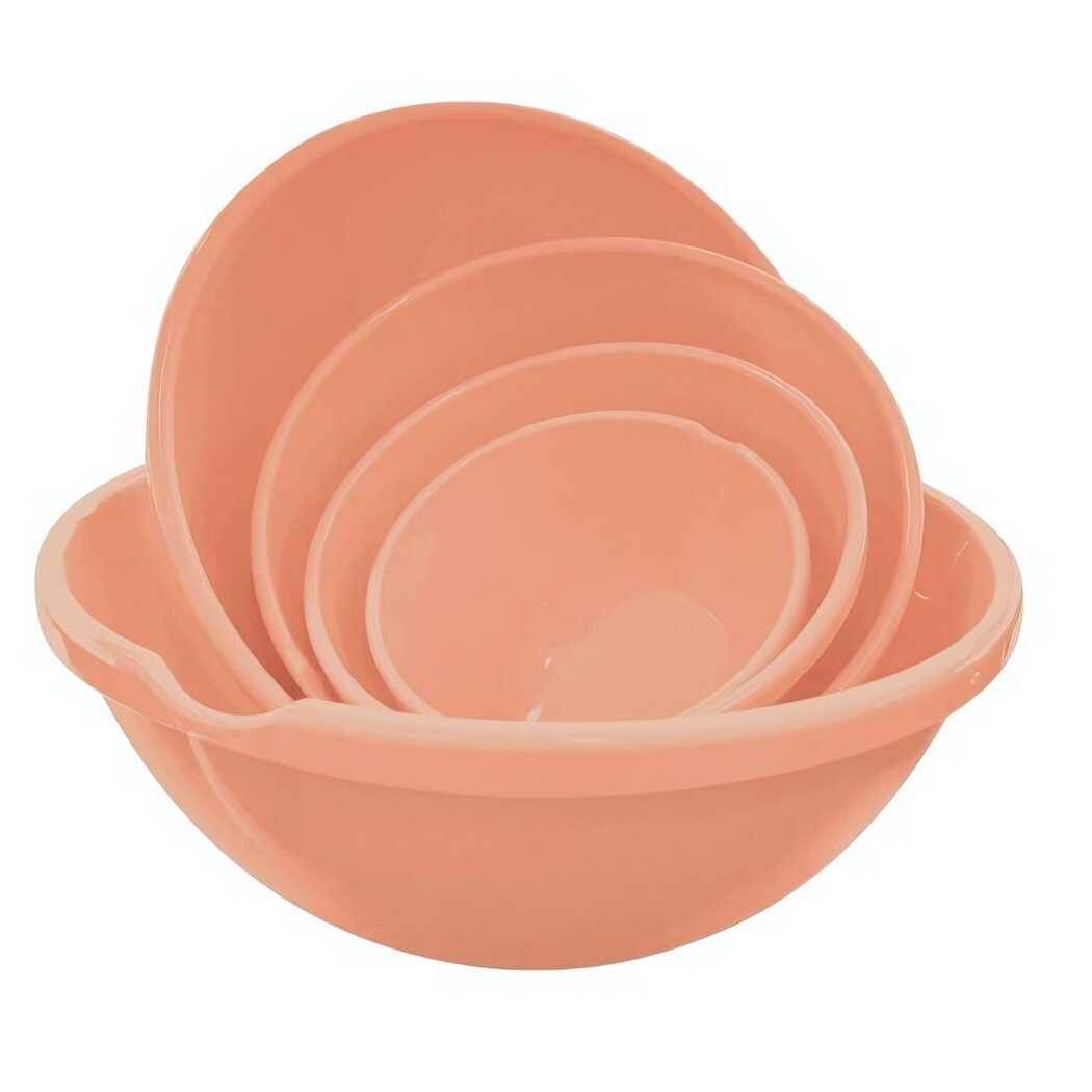 Набор мисок 'HELSINKI' 5 шт, персиковая карамель, 0,5-5л, с крышками