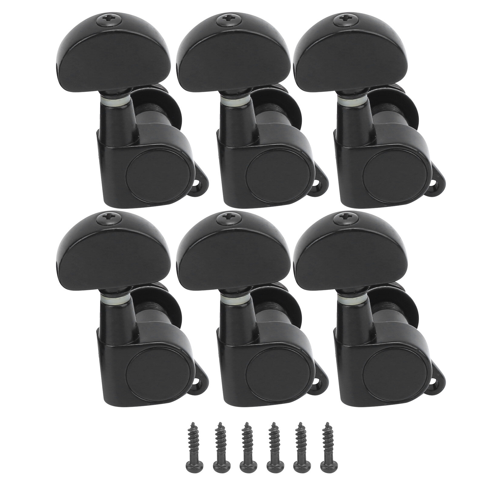 Комплект металлических герметичных колков для настройки гитарных струн для акустической и электрогитары, черный.