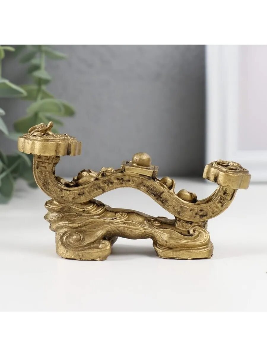 Нэцкэ полистоун под бронзу "Жезл Жуи" 10х3,4х5,2 см