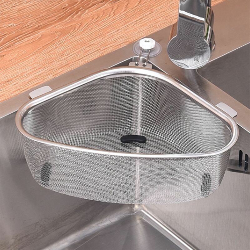 Подвесной дуршлаг NGH из нержавеющей стали на присоске для раковины – фильтр для остатков, органайзер