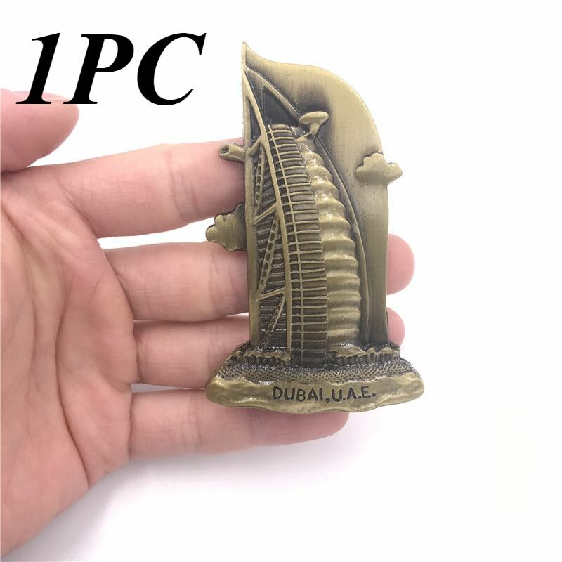 1pc 3D металлический холодильник магнит, подходящий для коллекции подарков и домашнего украшения