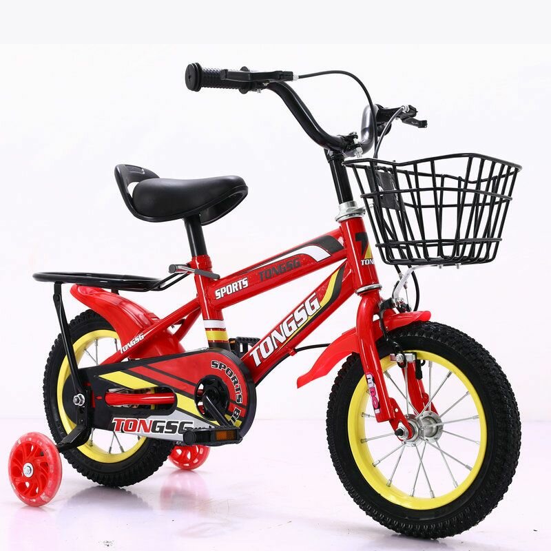 Детский велосипед, 16", для девочек, сталь, до 6 лет, красный