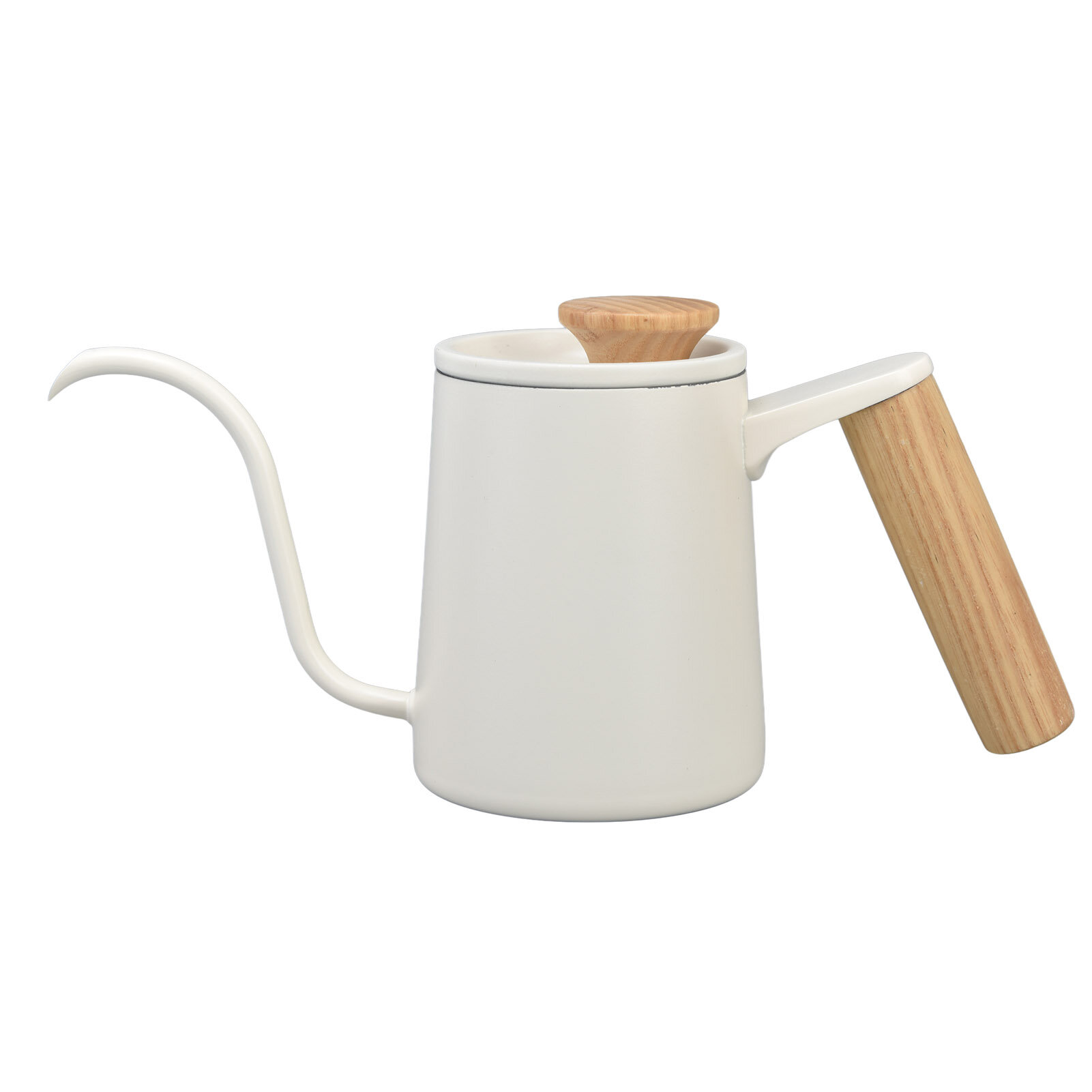 Кофеварка с ручкой из нержавеющей стали, длинный чайник с изогнутым носиком, чайник, кофейник, чайный горшок, матовый белый, 350 мл