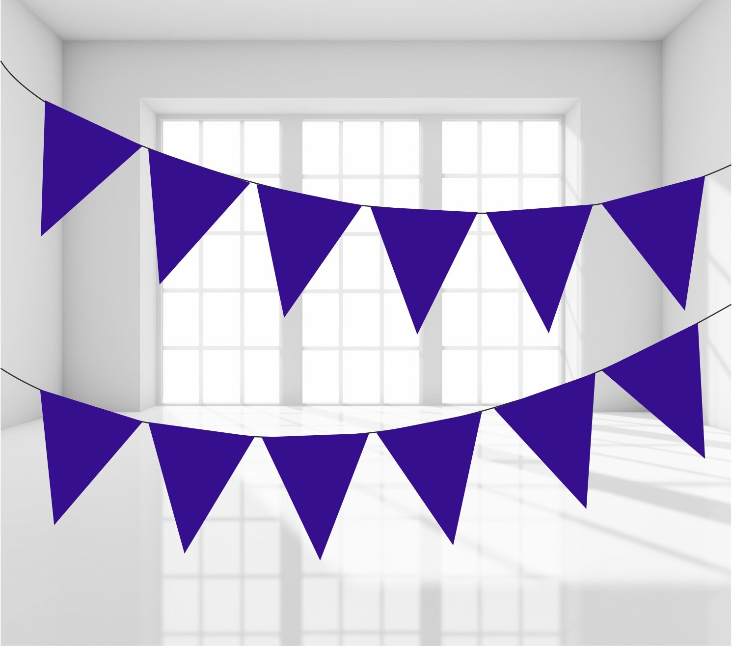 Гирлянда-вымпел Синий темный, 14 вымпелов для украшения и декора