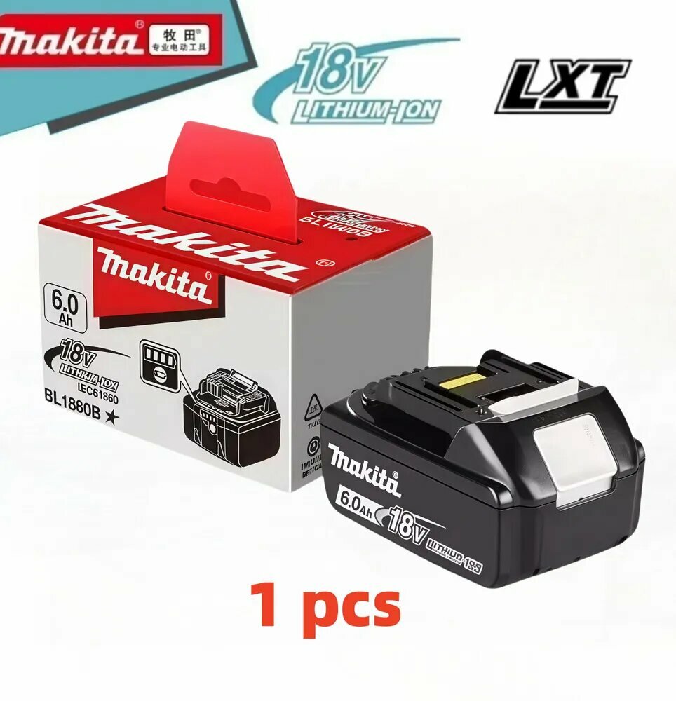 100% оригинальный Makita 18v6.0AH6000 amps BL1860B с дисплеем мощности *1