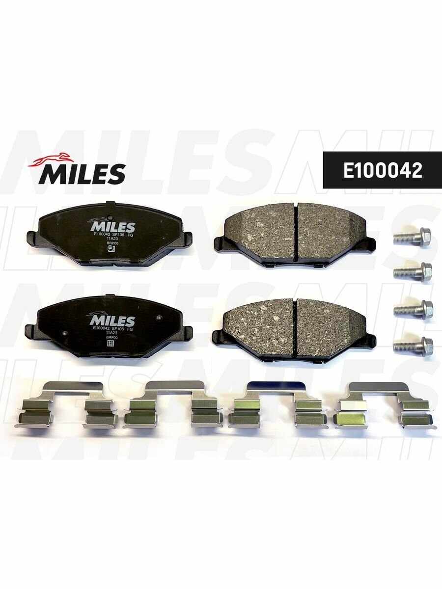 Тормозные колодки дисковые передние MILES E100042 для SKODA Fabia, Volkswagen Polo