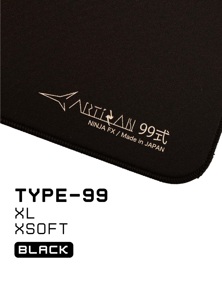 ARTISAN FX TYPE-99, XSOFT, размер: XL 490x420x4 мм, цвет: черный, коврик для мыши, оригинал Япония, SlimFlex