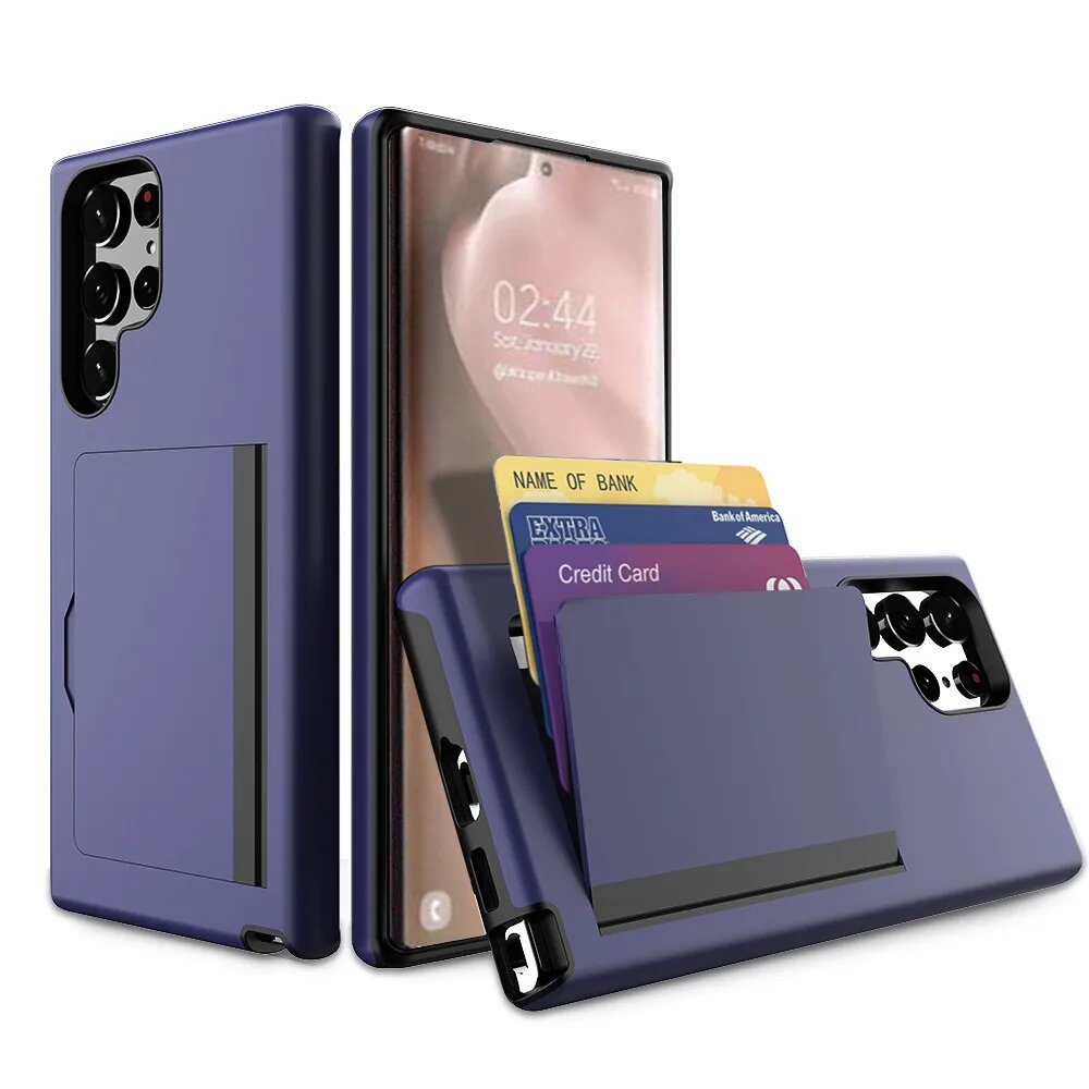 Чехол для Samsung Galaxy S23 с картхолдером, фиолетовый