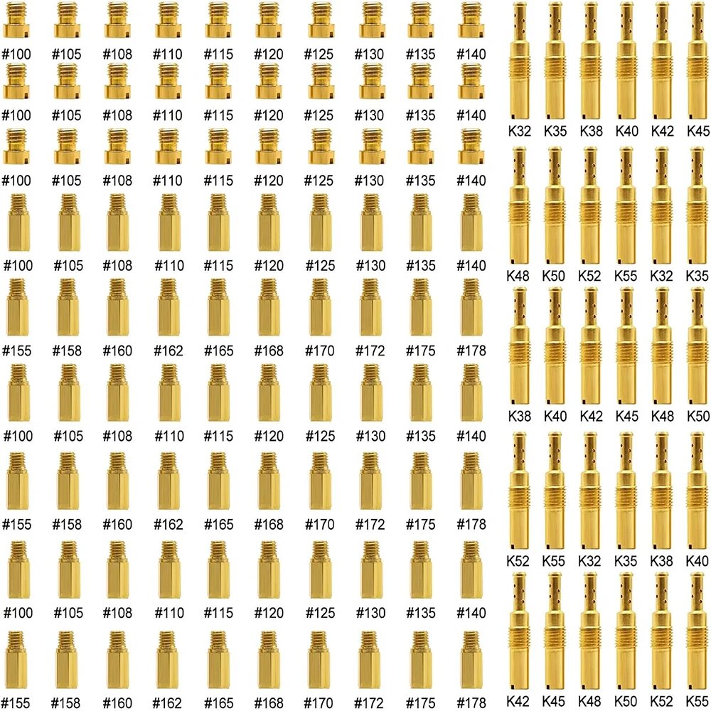 40 и 120 шт. Комплект главных жиклеров карбюратора включает в себя 90 шт. главных жиклеров и 120PCS