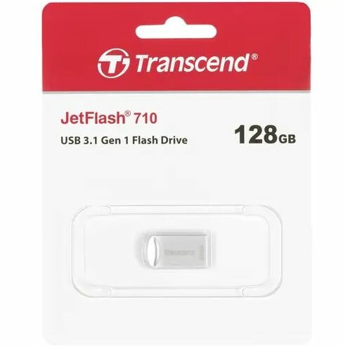 Память USB Flash 128 ГБ Transcend JetFlash 710S (TS128GJF710S) - USB 3.2 Gen1, монолит, металл
