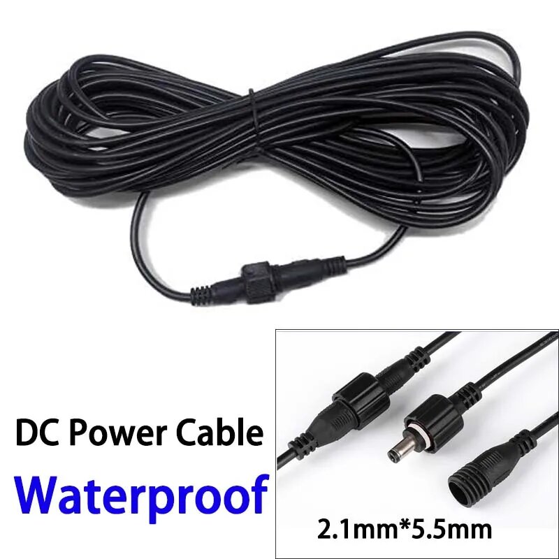 Удлинитель DC 12V IP68 5M черный для солнечных светильников