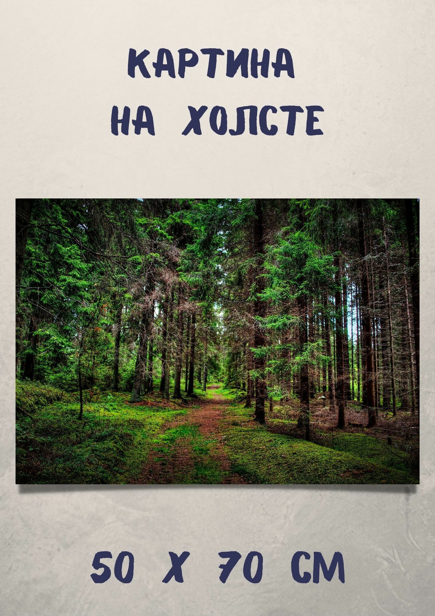 Картина с лесом в высоком разрешении / Фотокартина лес и деревья в HD качестве для интерьера