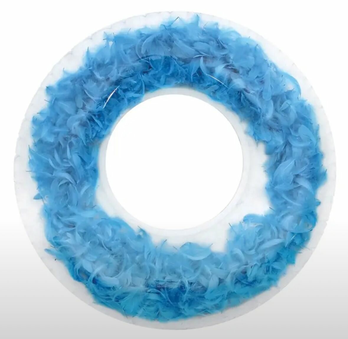 Надувной плавательный круг "С перьями", голубой, 70 см