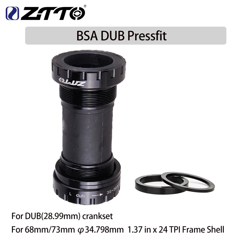 ZTTO MTB BSA DUB каретка алюминиевая черная Черный, BSA-DUB Press Black