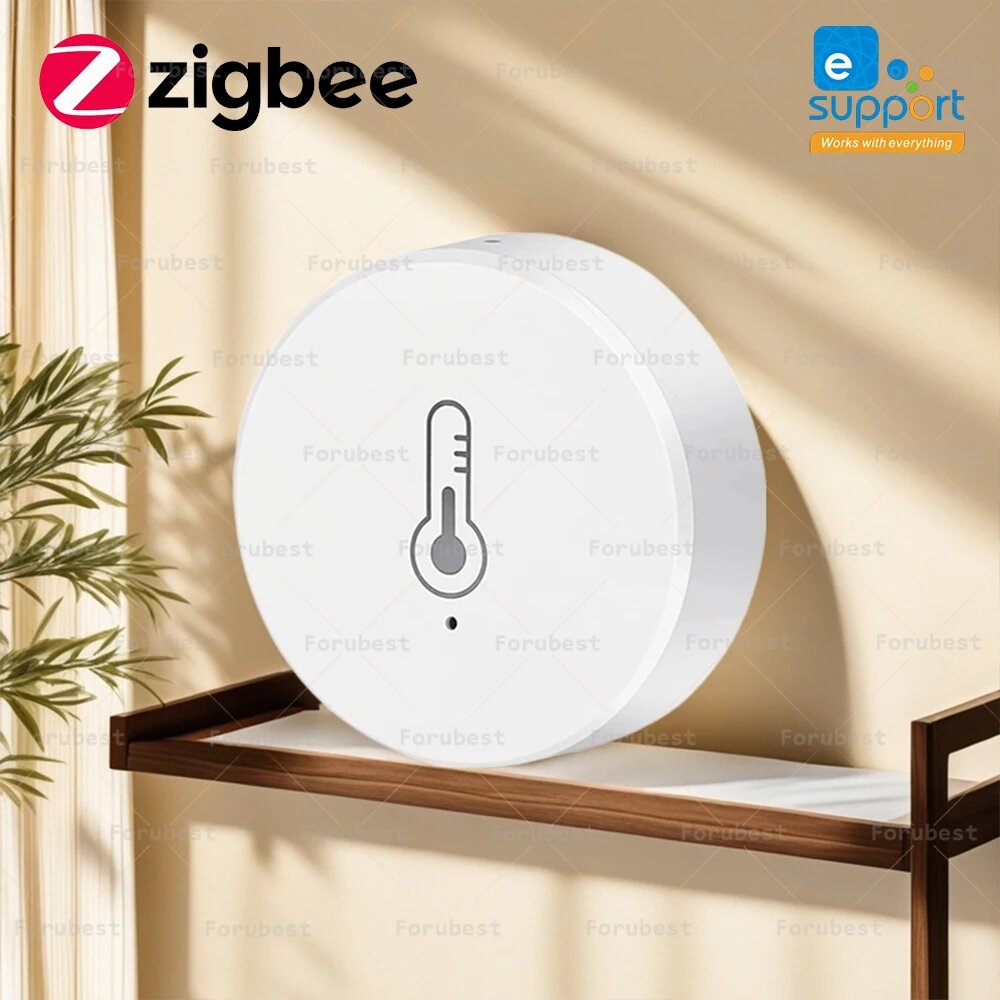 Датчик температуры и влажности Zigbee, подключенный термометр для умного дома, совместимый с Alexa Google Assistant, Яндекс Алиса Z2M