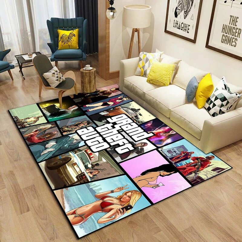 Ковёр Grand Theft Auto GTA VI HAISILK MOON 15 размера, Style Q, 100x120cm (39x47in)