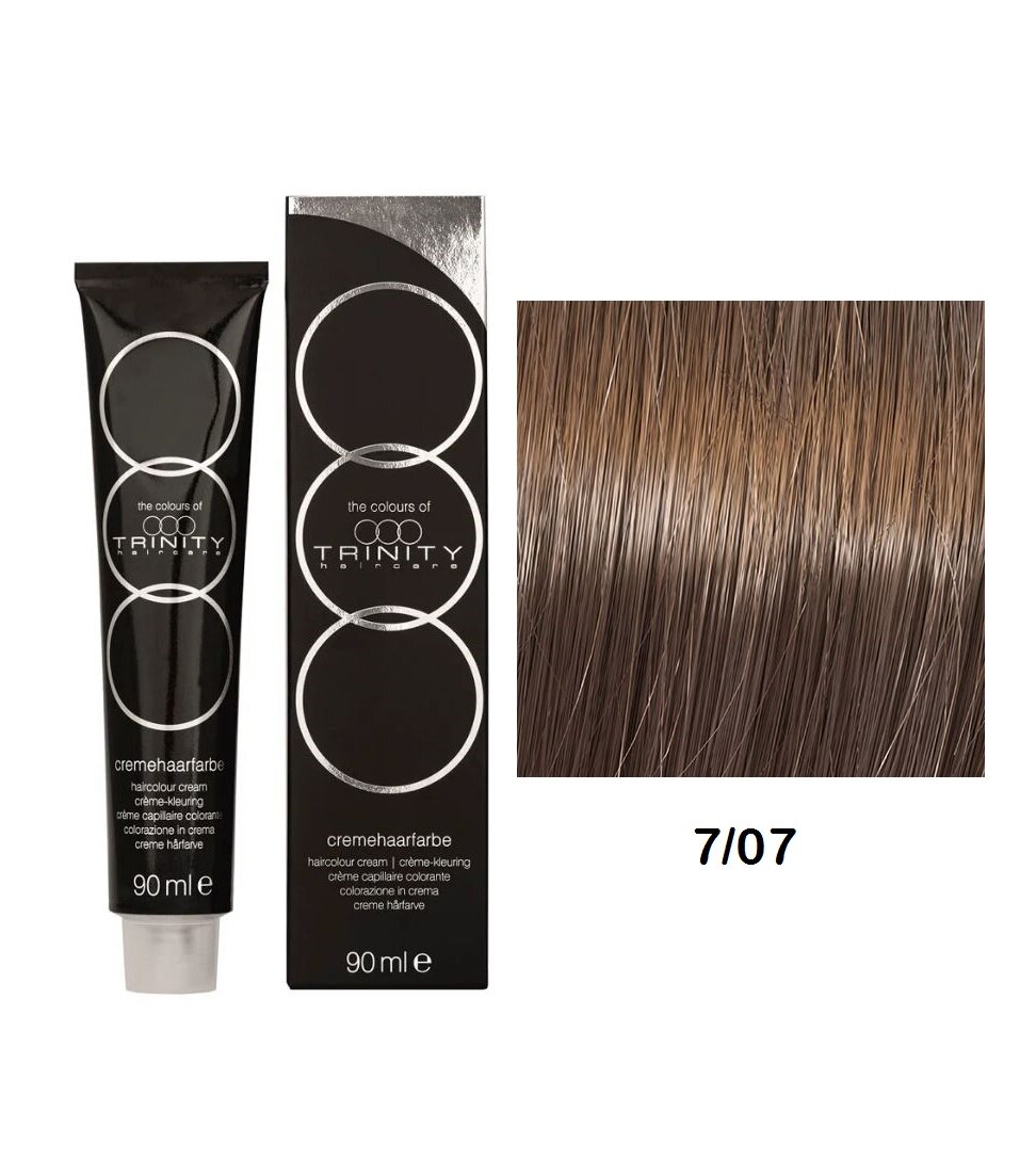 Trinity COT Тринити Стойкая краска с кератином 90 мл - COT 7/07 mittelblond natur braun Средний блонд натуральный коричневый