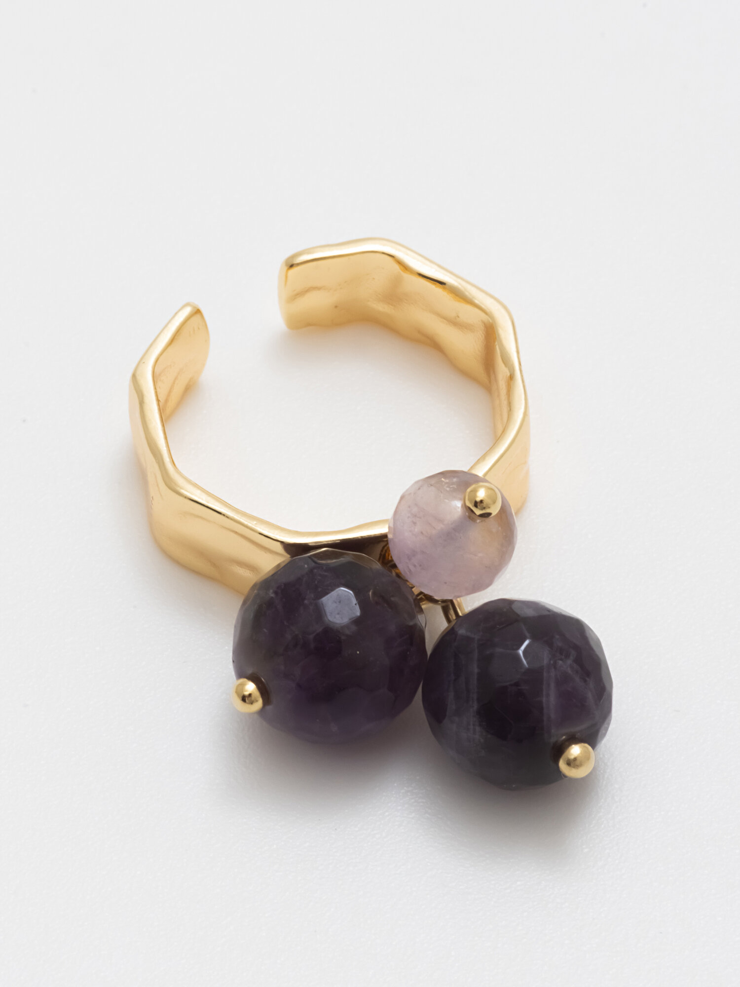 Кольцо-кулон ЖемАрт, аметист, кварц