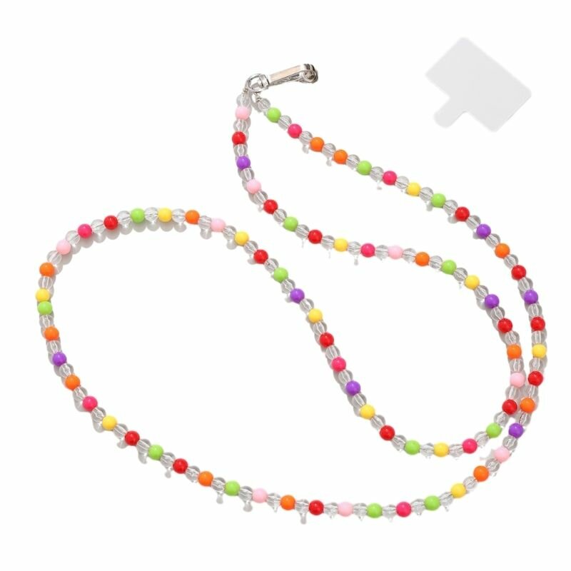 Ремешок для телефона с нашивками, цепочка из бисера, нейлоновый шейный ремешок большинства смартфонов, через плечо