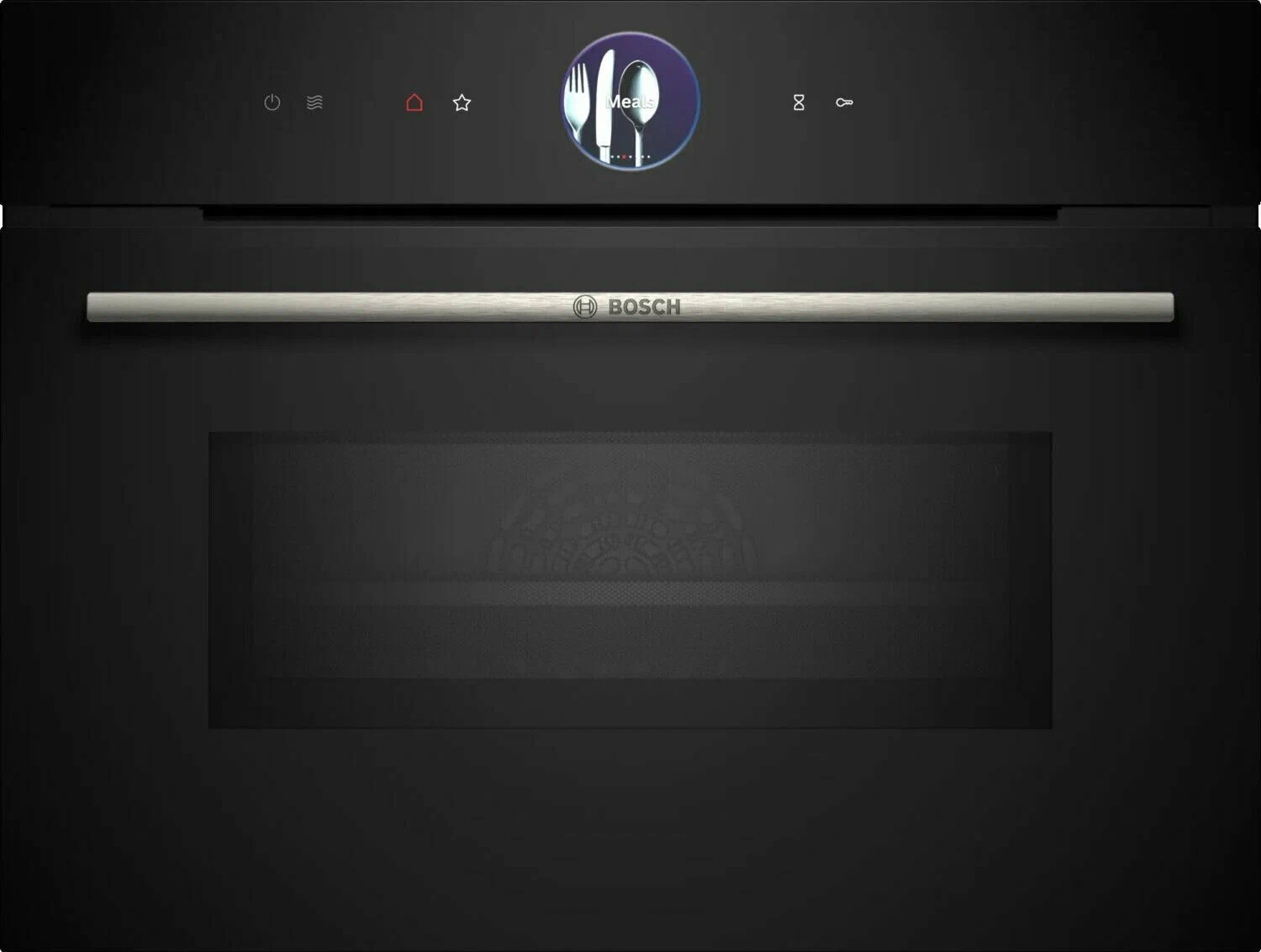 Компактный электрический духовой шкаф с СВЧ Bosch CMG7761B1, черный