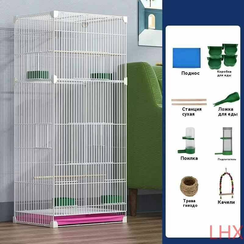 Большая клетка для птиц, 42*31*90 см, подходит для попугаев и других мелких и средних птиц