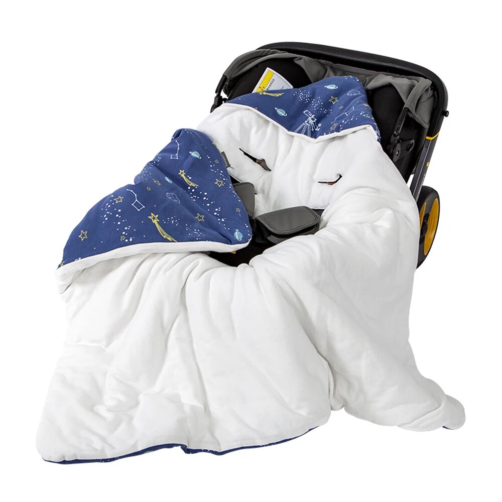 Одеяло-кокон для новорожденных с ветрозащитным капюшоном для автокресла, осенний теплый space