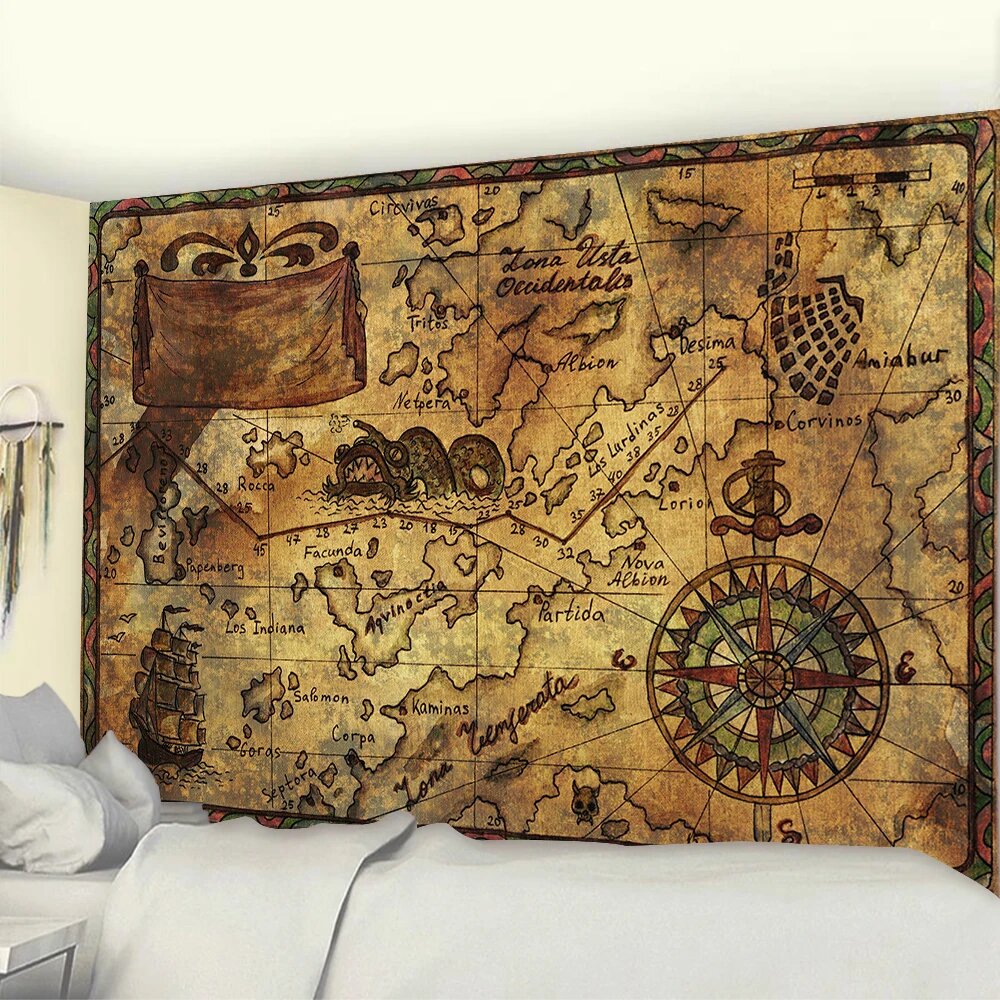 Гобелен Пиратская карта сокровищ LVJIA