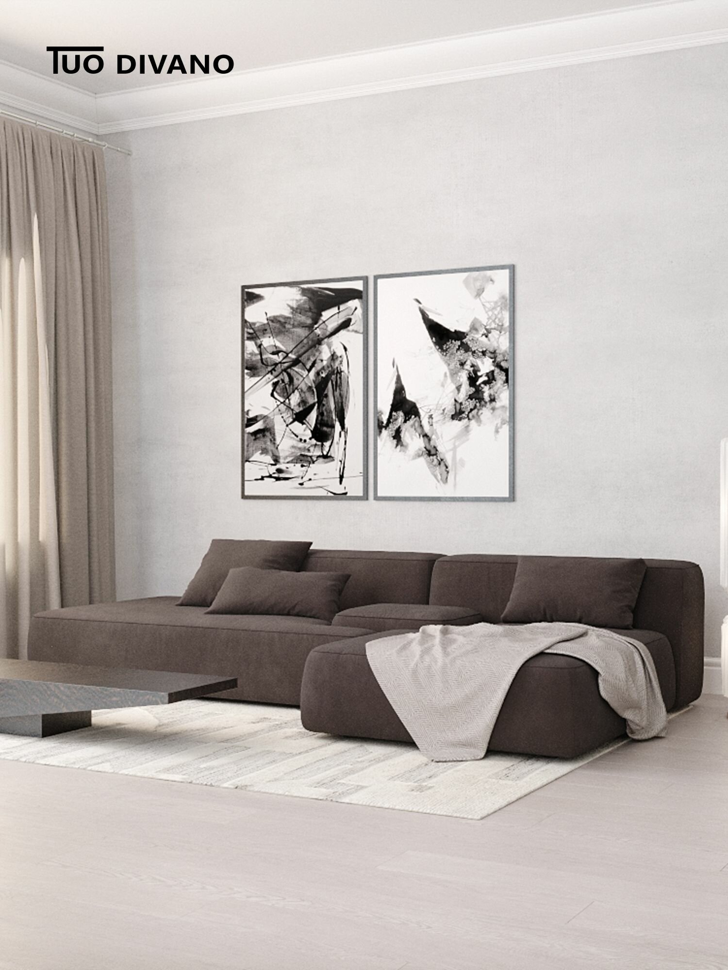 Угловой диван Tuo Divano Алиано Шоколад R