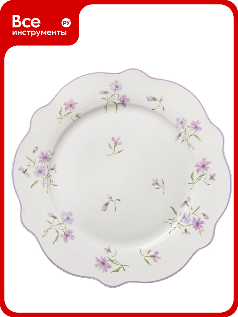 Обеденная тарелка HomeQueen Летние воспоминания, цветы, 27.1 см /24/6 77101, множества цветов