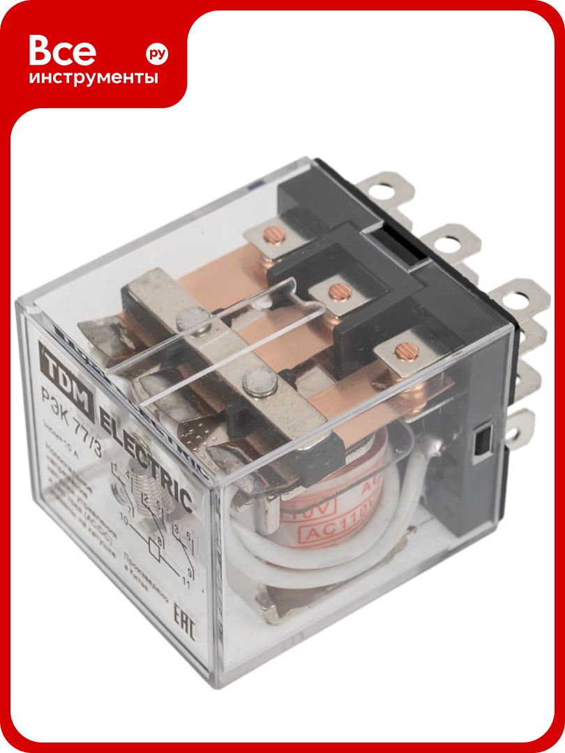 Реле TDM ELECTRIC РЭК77/3 10А 110В AC SQ0701-0020, 10 А